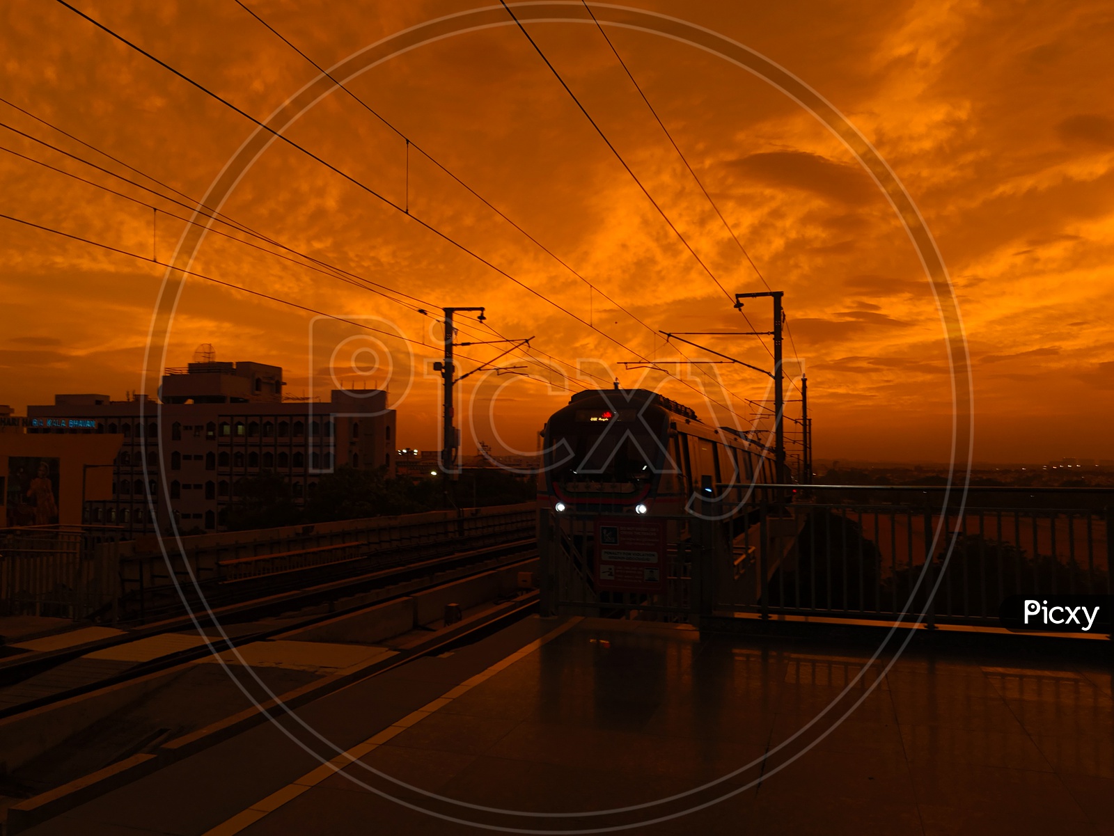 Image of Photo Of a Metro Rail During Sunset-DG874647-Picxy