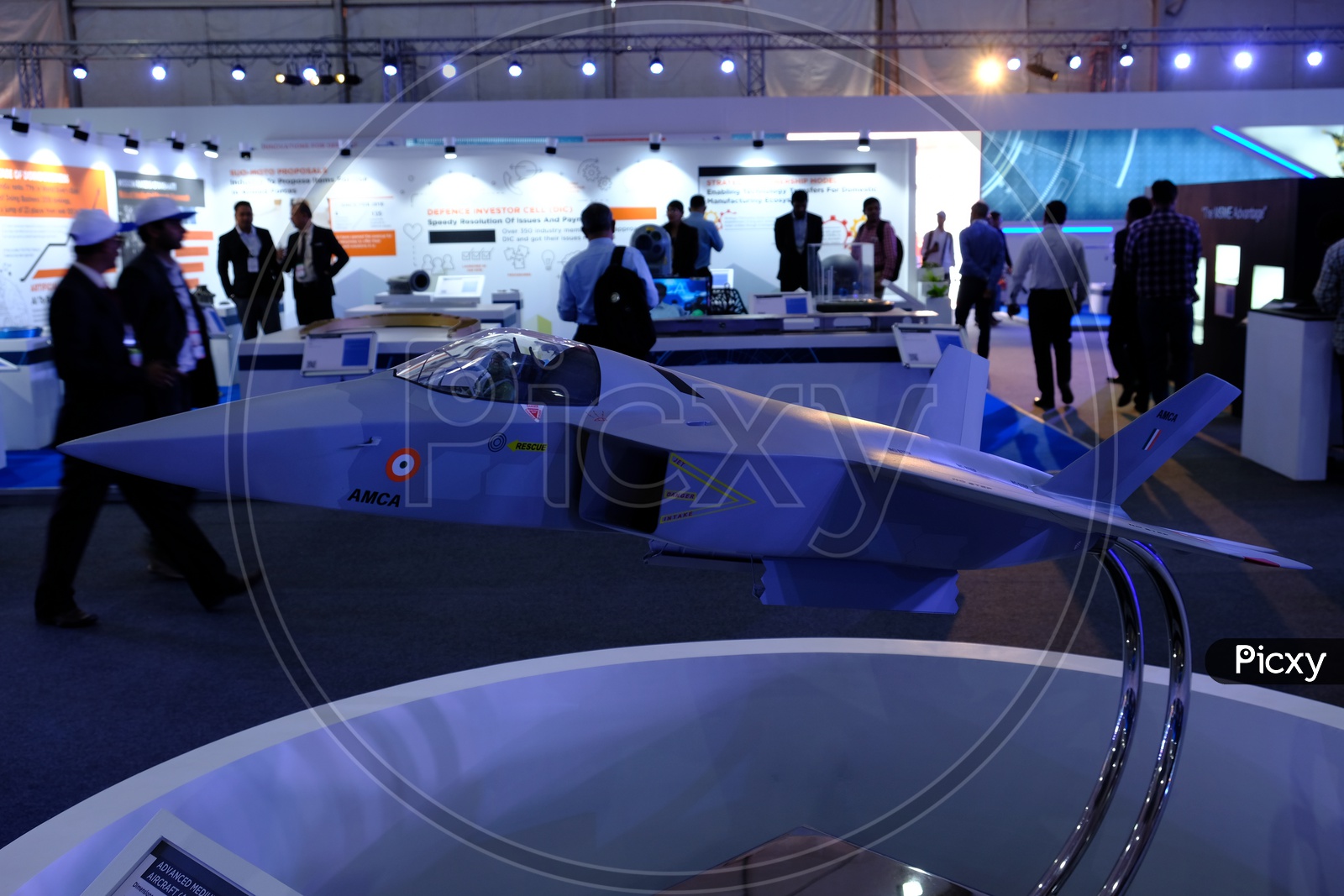 Image of A Model of HAL Advanced Medium Combat Aircraft displayed at ...