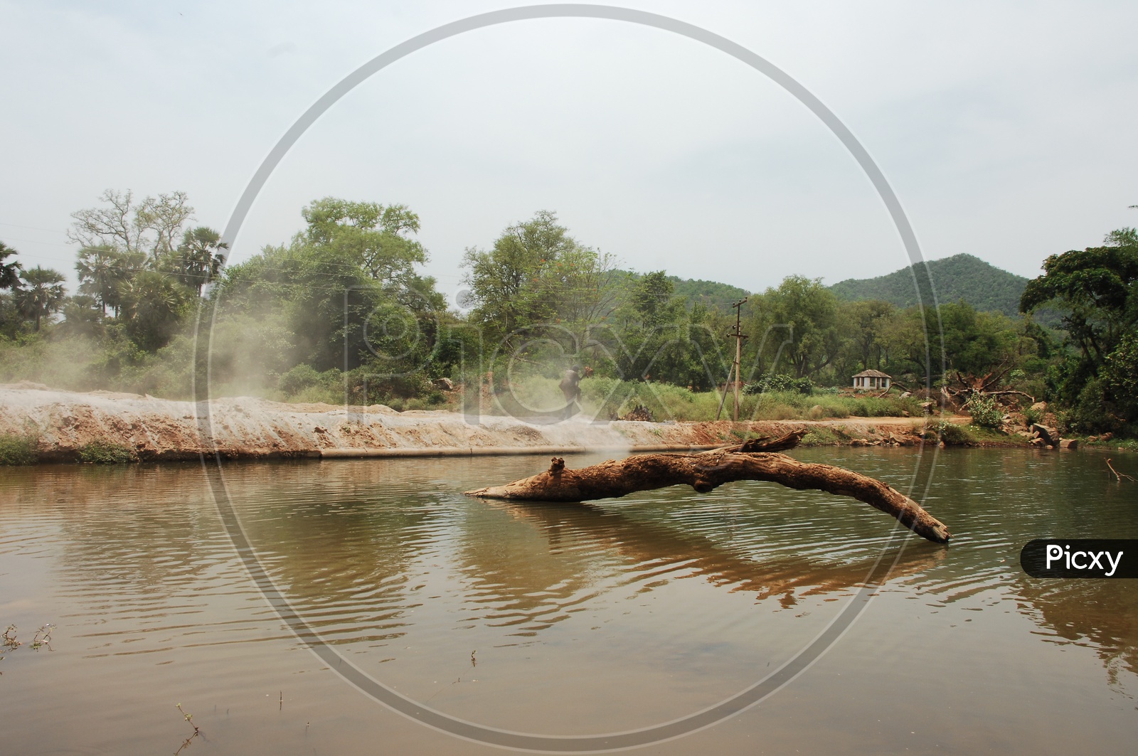 Image of Wooden Log In a Water Lake-EV964235-Picxy