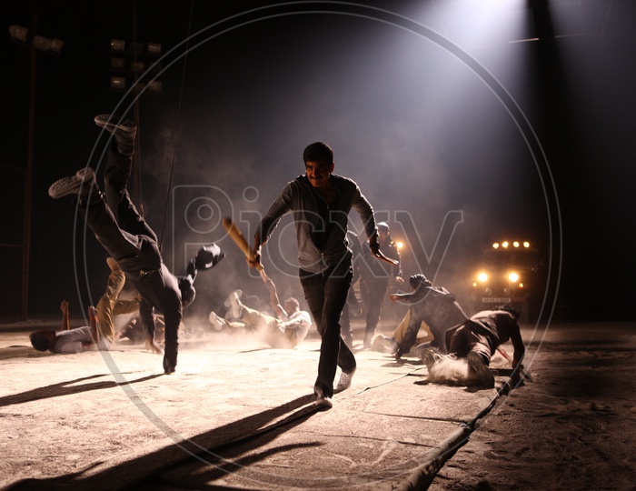 Image of Fighting Or Action Sequence Or Stunts Shooting For a Movie ...