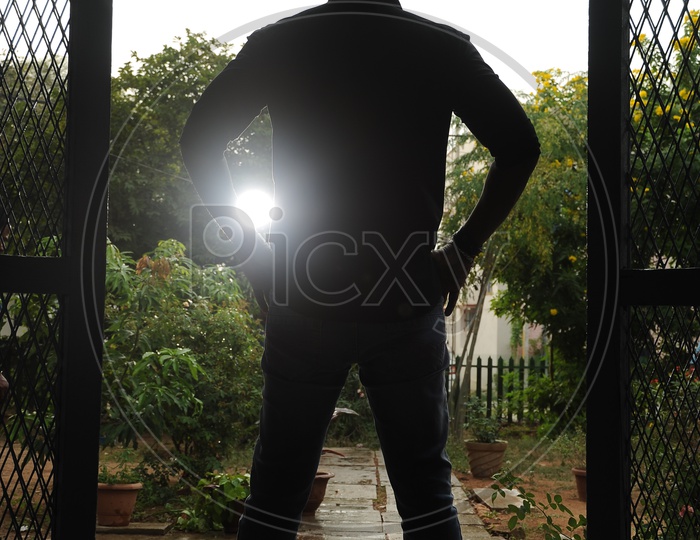 Image of A man leaving the House-UF780795-Picxy