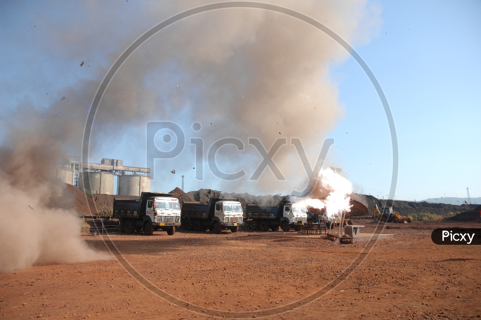 Image of Car Blast Scene For a Movie Shooting-HA391976-Picxy