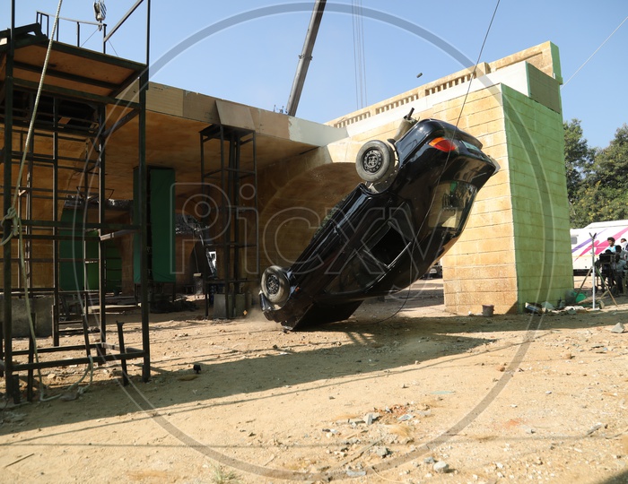 Image of Car Crash Scene Shooting For a Movie-GE093436-Picxy