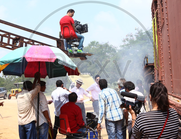 Image of Cinematographer On Jimmy Crane With Camera-BR313828-Picxy
