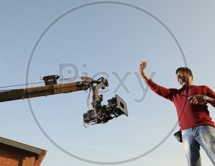 Image of Jimmy Camera Trolley Camera in Movie Shooting-WH557744-Picxy
