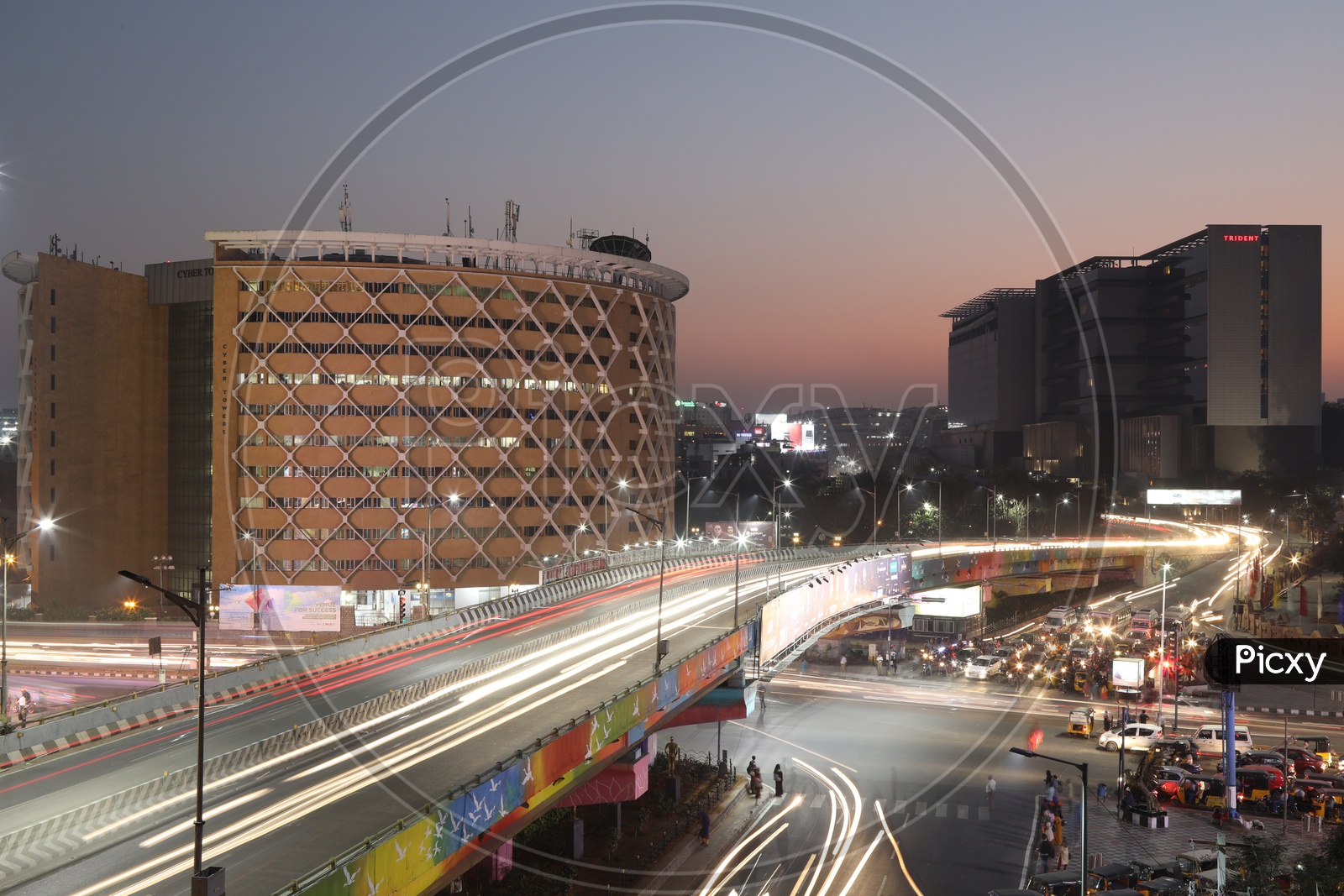 Image of Long exposure Shot of Fast Moving Vehicles At Hi-tech City ...