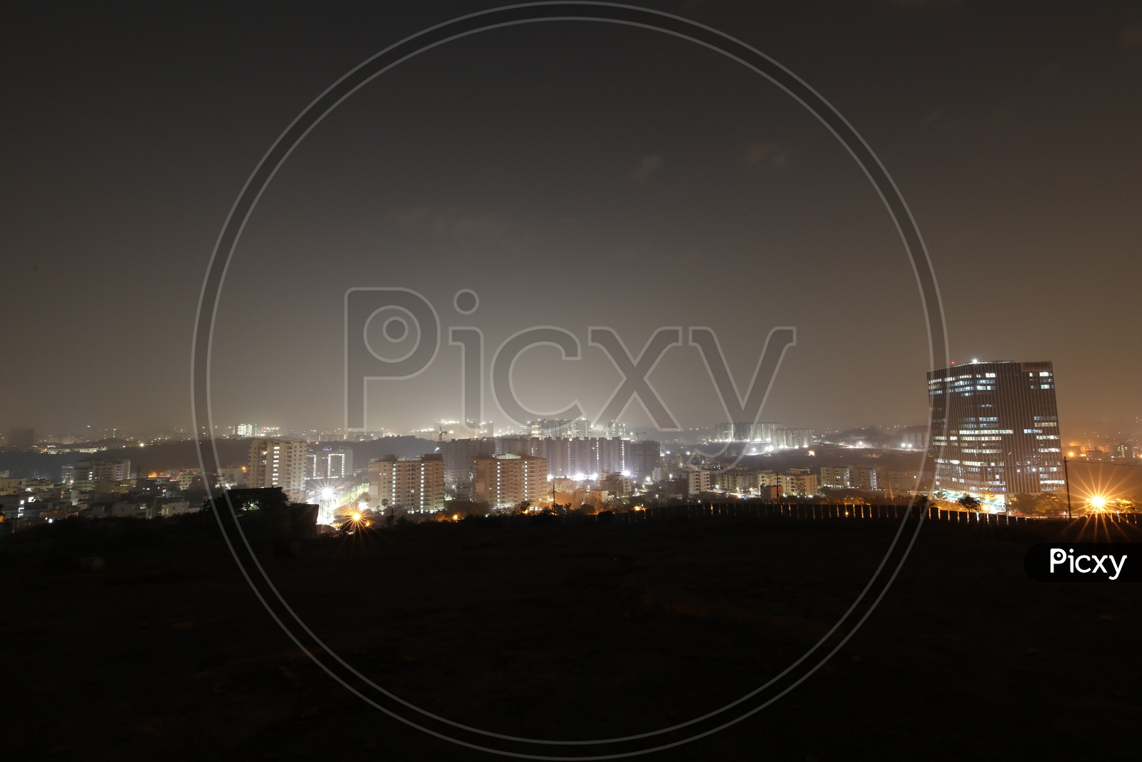 Image of Night View of Hyderabad Cityscape-BC775174-Picxy