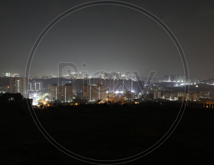 Image of Night View of Hyderabad Cityscape-BC775174-Picxy