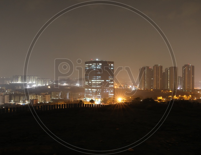 Image of Night View of Hyderabad Cityscape-BC775174-Picxy