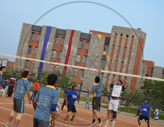 Image of Students Playing Volleyball In a Institute Campus-FS116004-Picxy