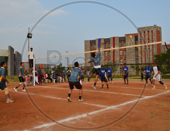 Image of Students Playing Volleyball In a Institute Campus-FS116004-Picxy