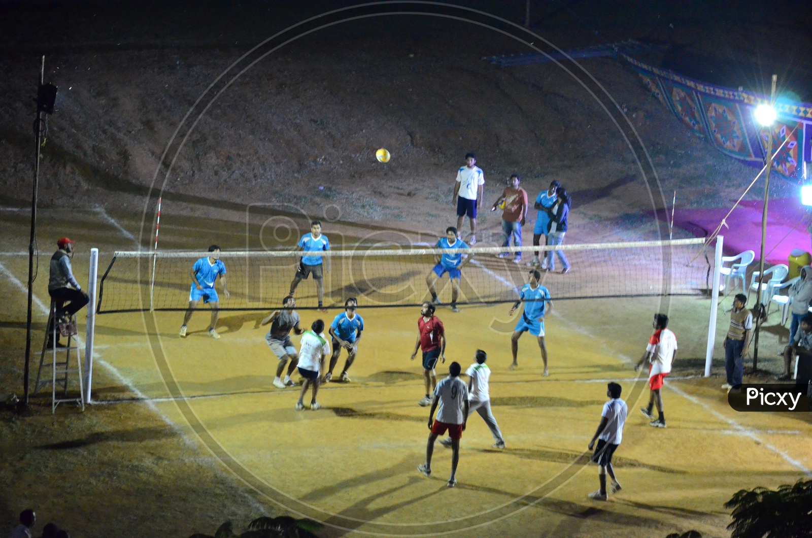 Image of Young Players Students Playing Volleyball in a College Campus ...