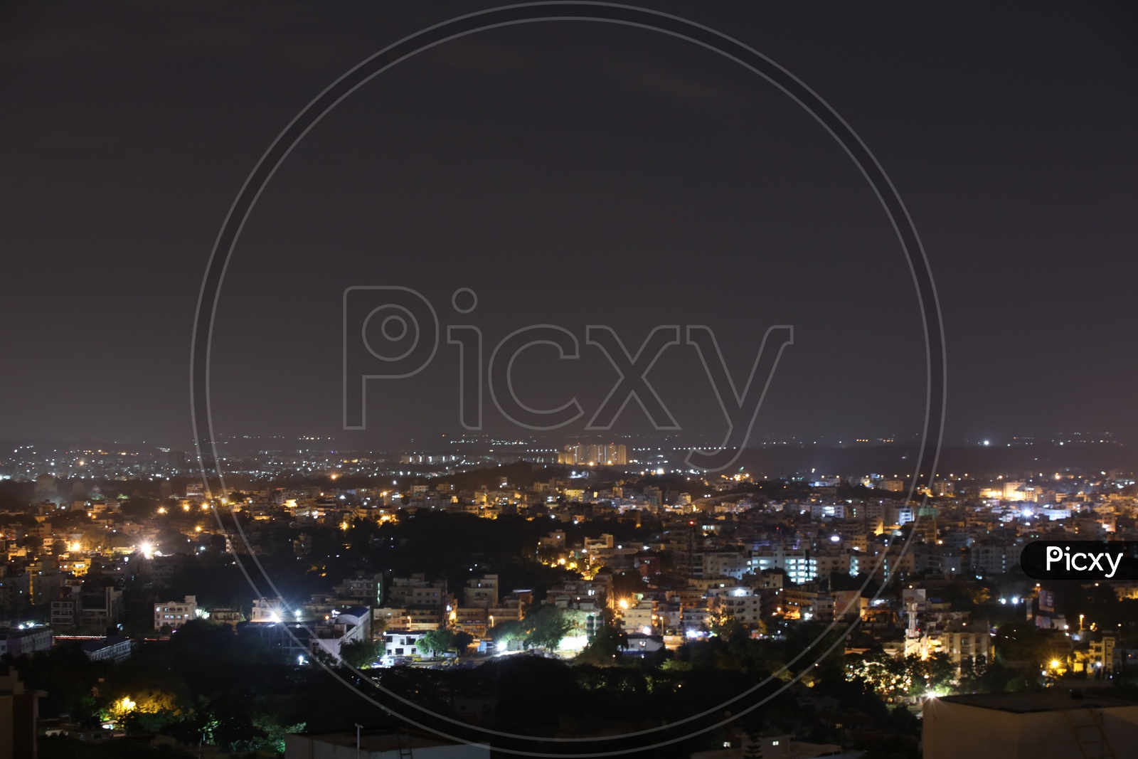 Image of Night View of Hyderabad Cityscape-WO819022-Picxy