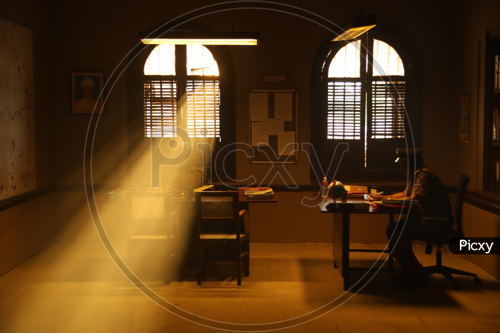 Image of Police Station With Police Officers at Tables-GQ039010-Picxy