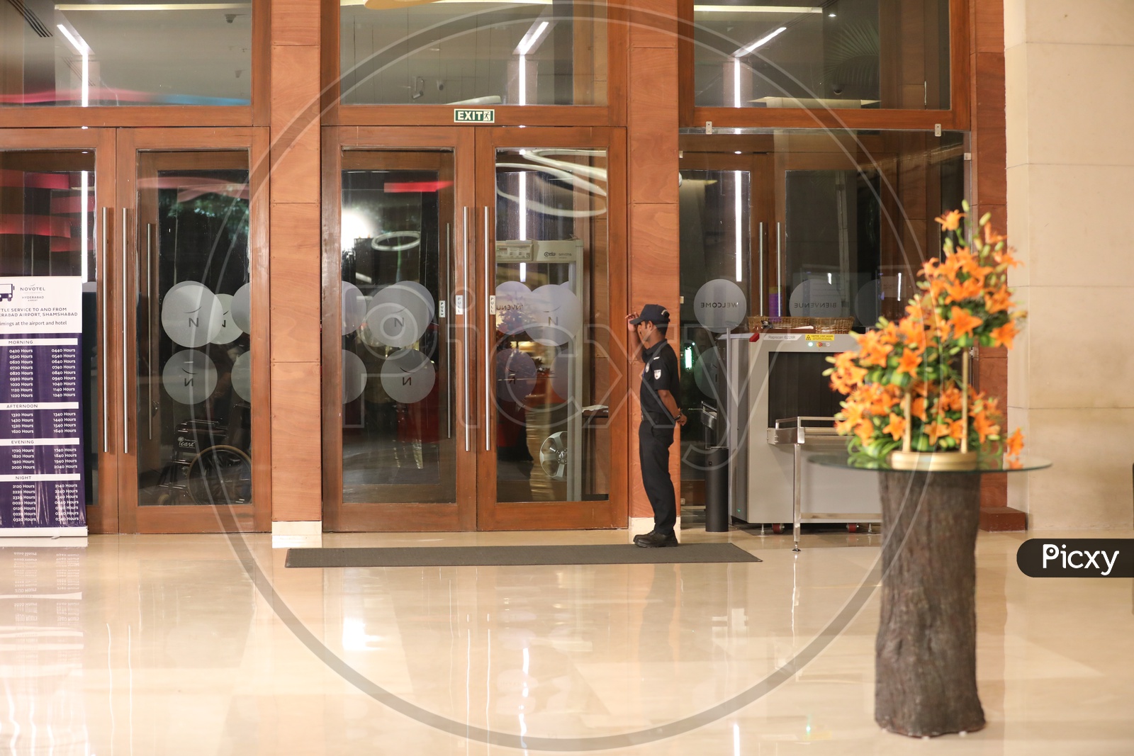 Image of Novotel Hotel Entrance Lobby With a Gate Man Standing at the ...