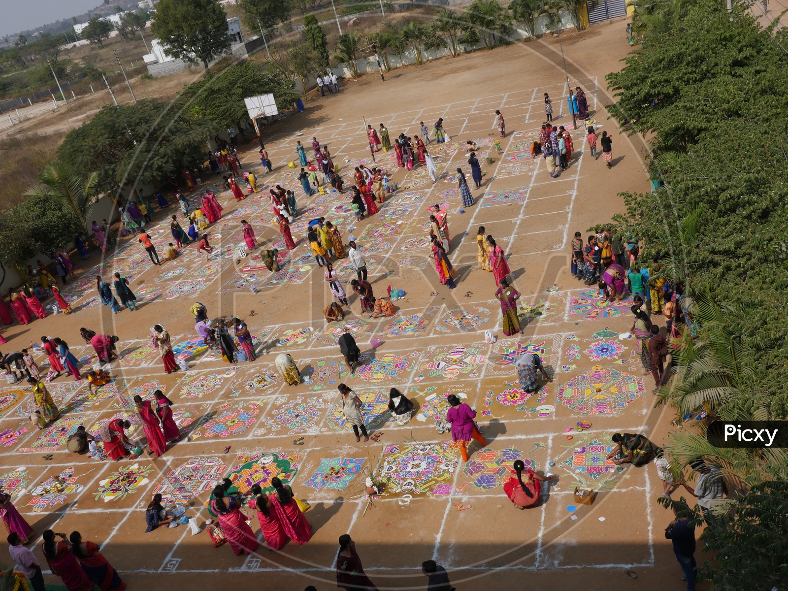 Image of Aerial Photo -Rangoli Competition-YN291233-Picxy