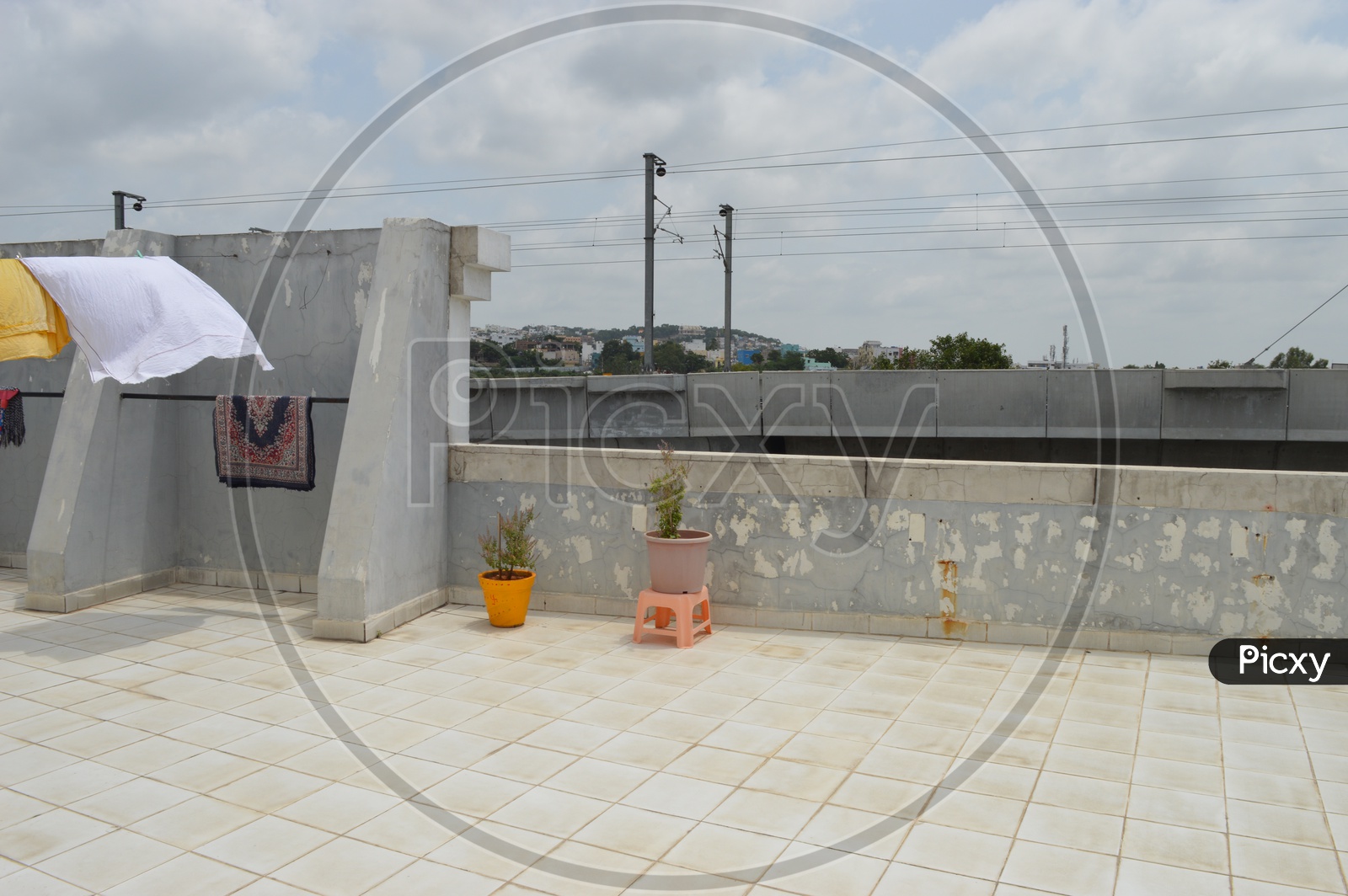 Image of Metro Track View From a House Terrace-FT901422-Picxy