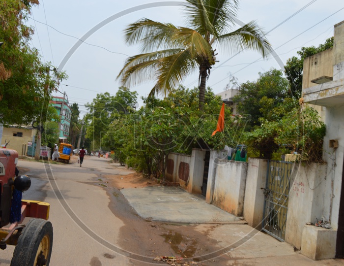 Image of Street With Houses in a Residential Colony-FB579359-Picxy
