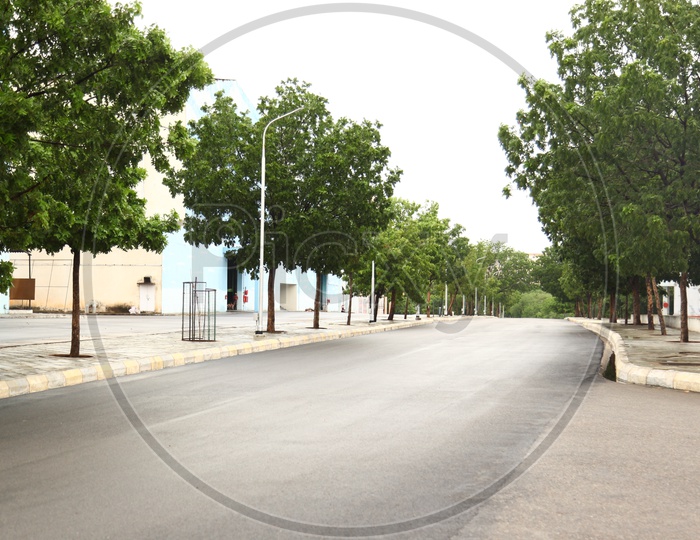 empty street side view