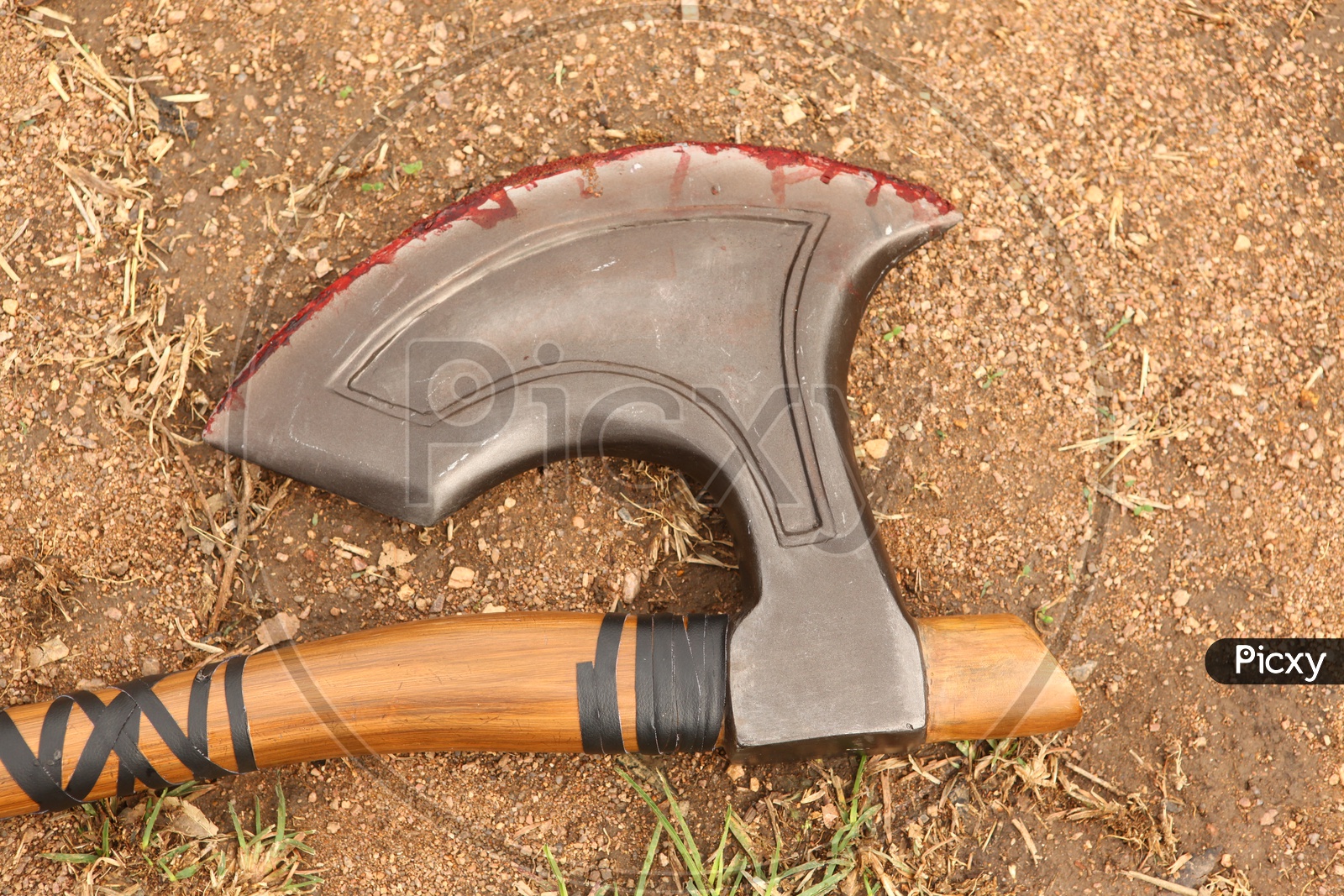 Image of Axe With Curved Wooden Handle-FP442355-Picxy