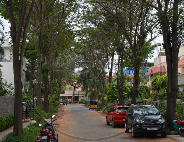 Image of Individual Houses Villas in a Colony residential Area-IS429700 ...