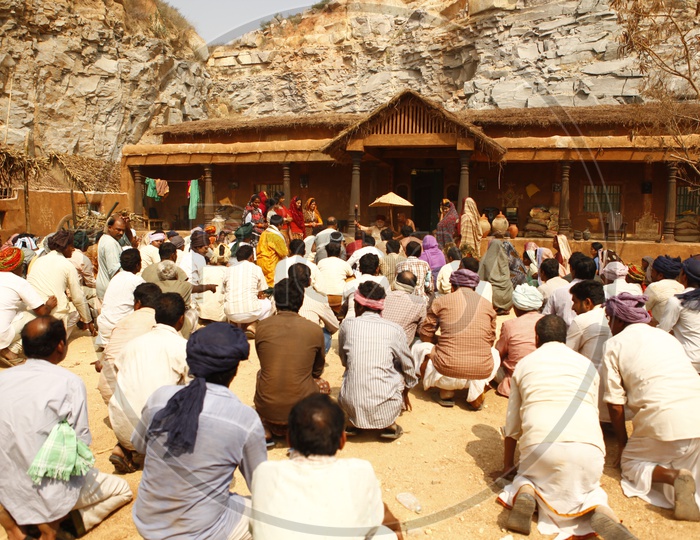 Image of Villagers Gathered At a Place In A Rural Village-ZC074016-Picxy