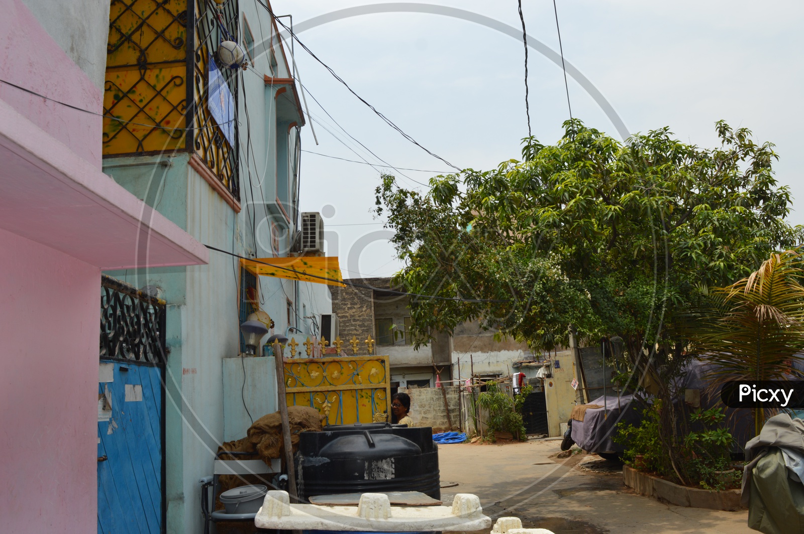 Image of Street With Houses in a Residential Colony-WA758645-Picxy