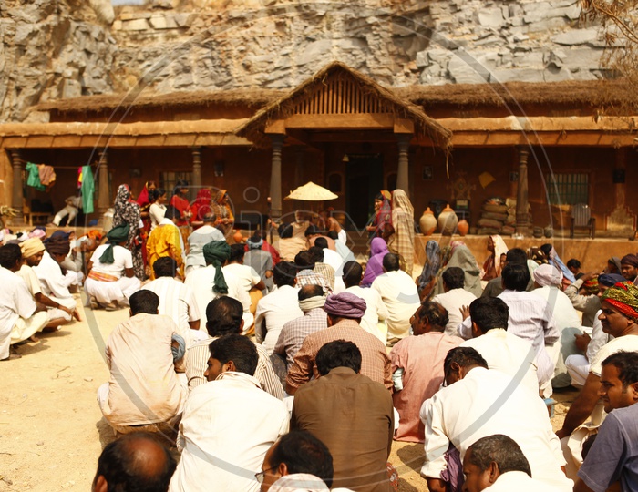 Image of Villagers Gathered At a Place In A Rural Village-ZC074016-Picxy
