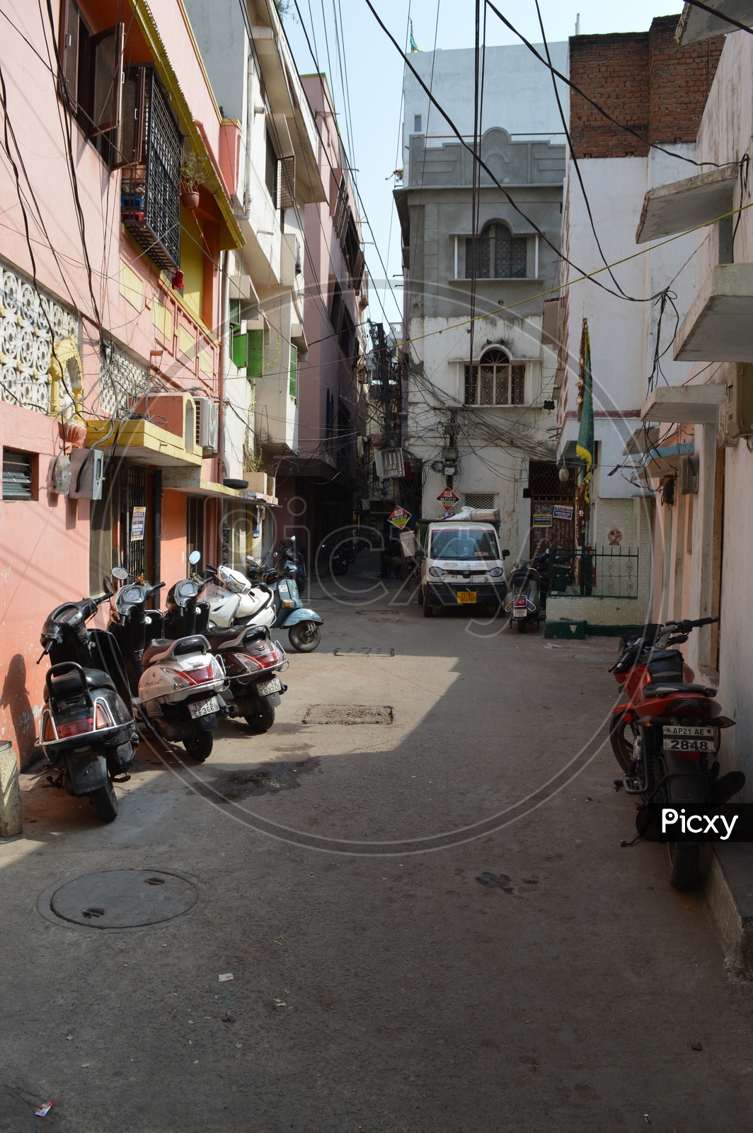 Image of Streets In a Residential Colony With Old Buildings-YY530785-Picxy