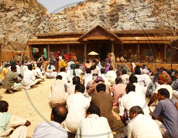 Image of Villagers Gathered At a Place In A Rural Village-ZC074016-Picxy
