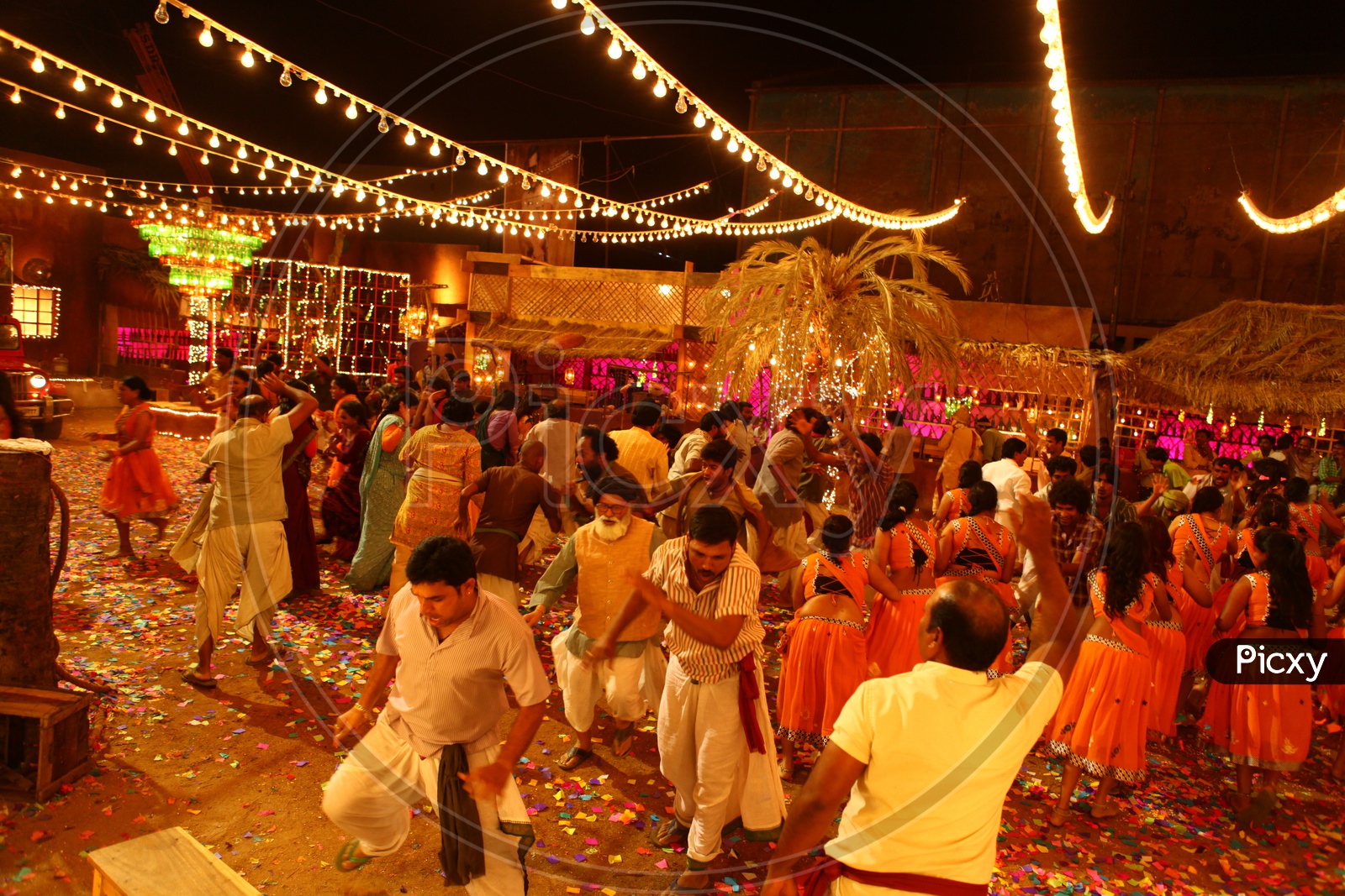 Image of Villagers Dancing In Happiness in a Public Event-ZO978721-Picxy