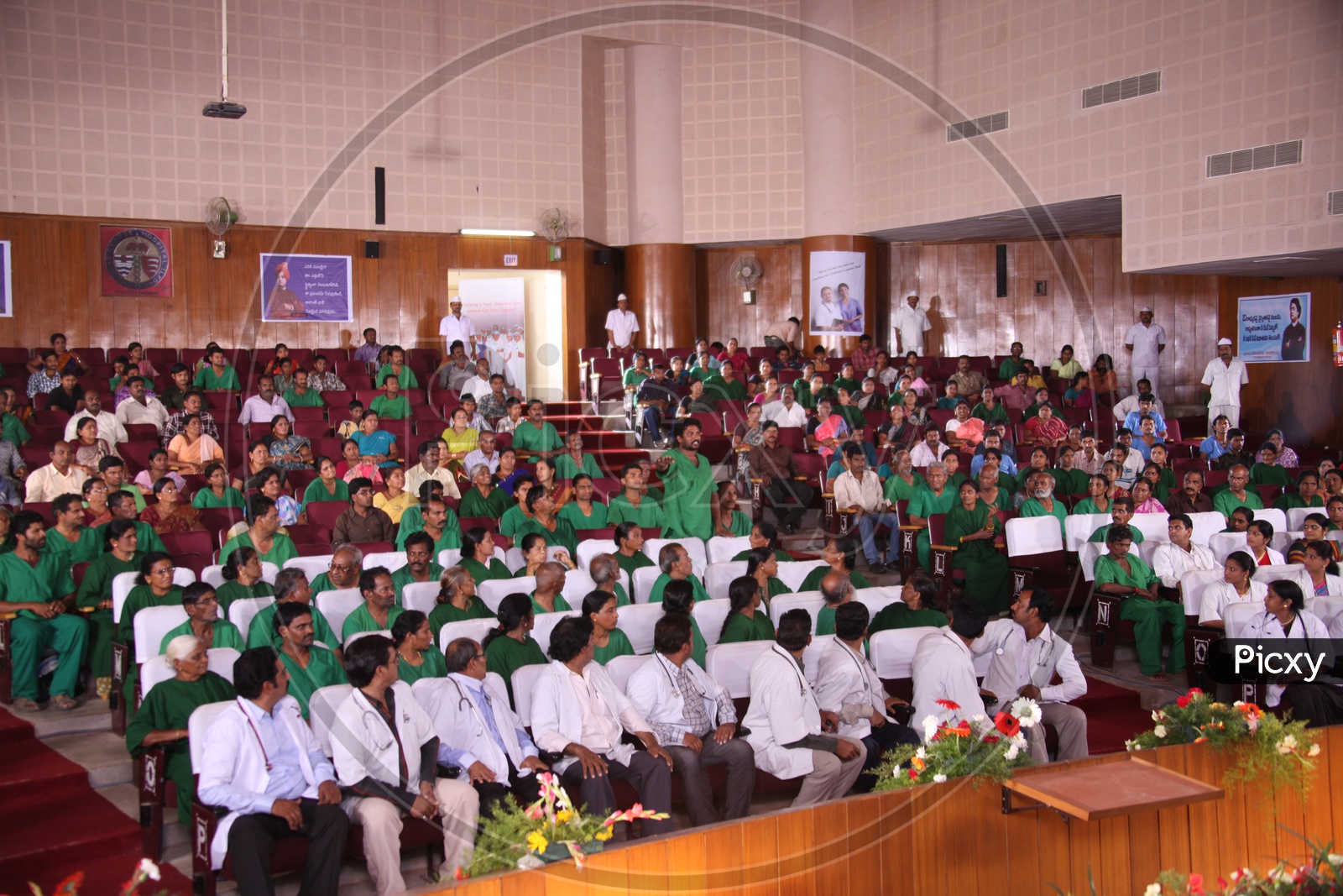 Image of Hospital Auditorium With Doctors and Patients Attending a ...