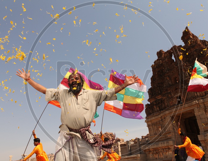 Image of Indian People Celebrating Local Festival By Jumping and With ...