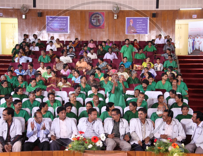 Image of Hospital Auditorium With Doctors and Patients Attending a ...