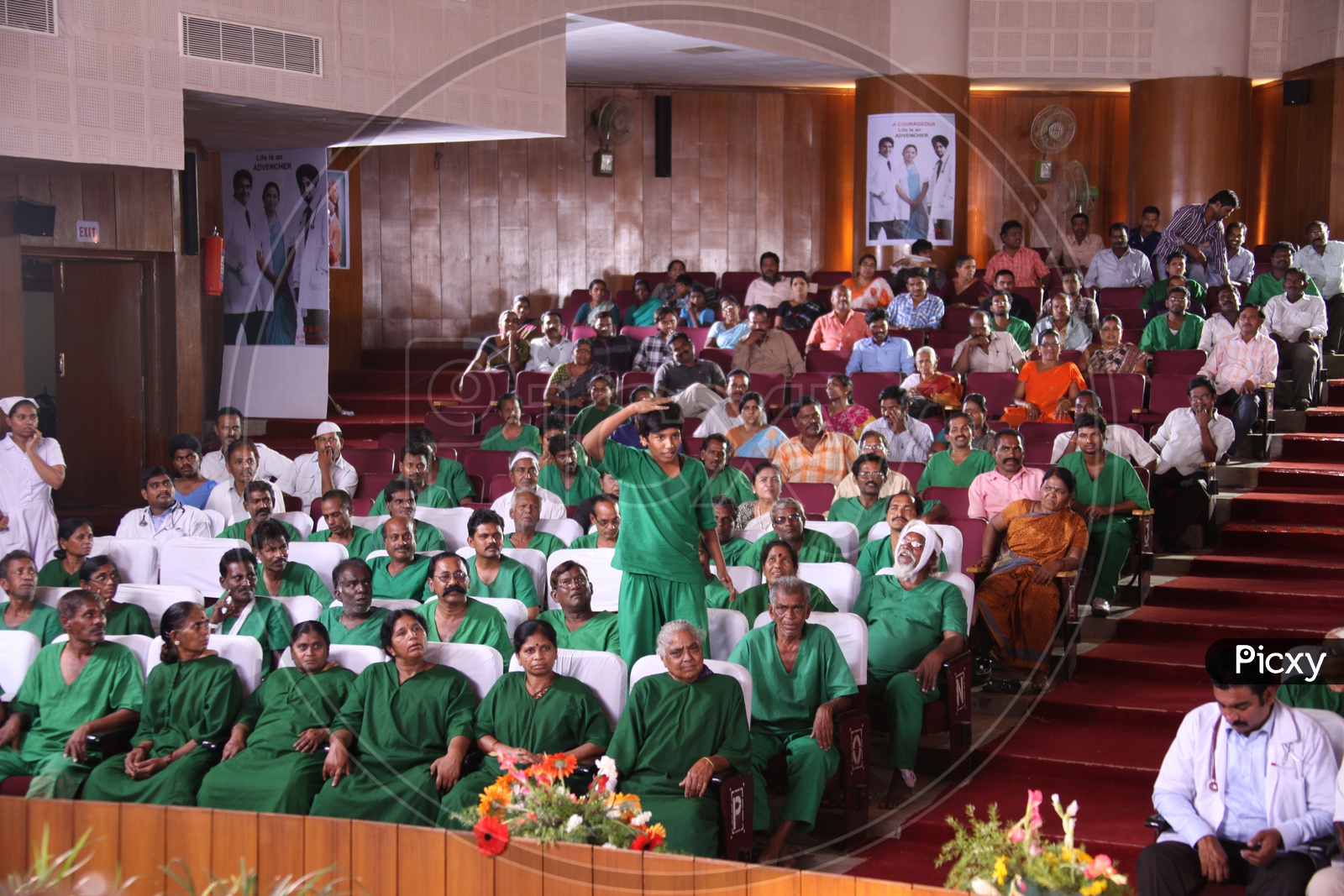 Image of Hospital Auditorium With Doctors and Patients Attending a ...