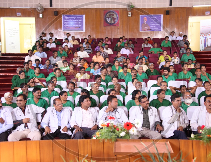 Image of Hospital Auditorium With Doctors and Patients Attending a ...