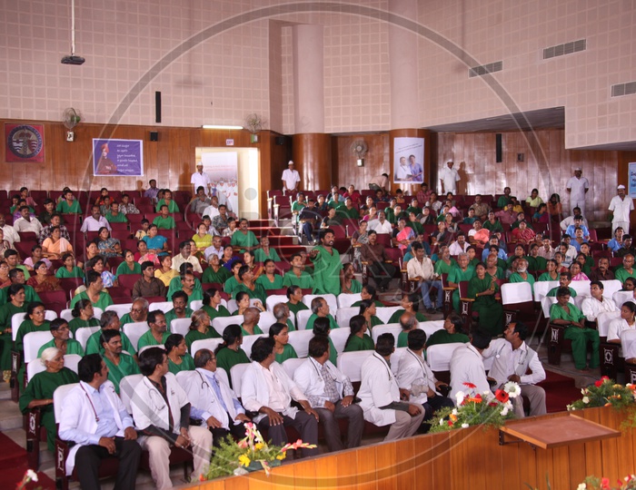 Image of Hospital Auditorium With Doctors and Patients Attending a ...