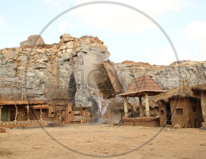 Image of Thatched Huts Catch Fire And Thick Smoke Coming Out-LF017162-Picxy