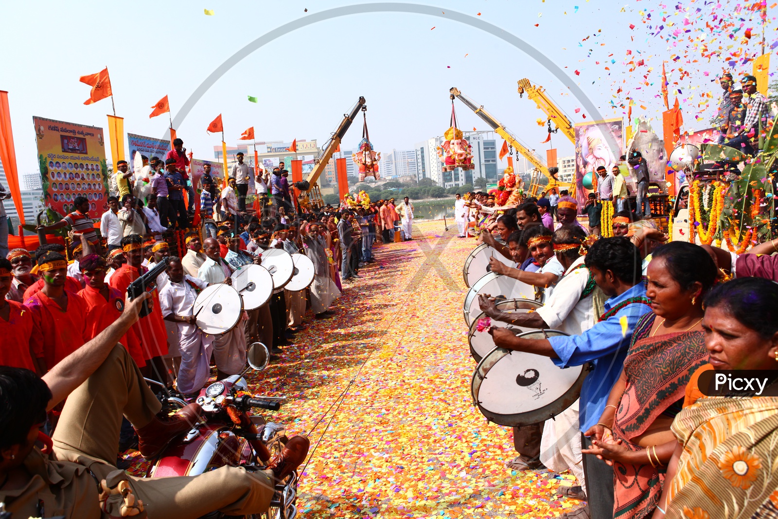 Image of Ganesh Immersion Procession With Indian Folk Drum Artists ...