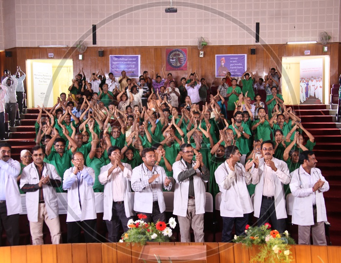 Image of Hospital Auditorium With Doctors and Patients Attending a ...