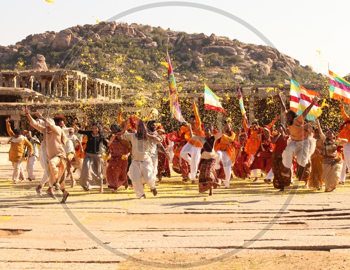 Image of People Celebrating Local Festivals by Dancing in Joy and ...
