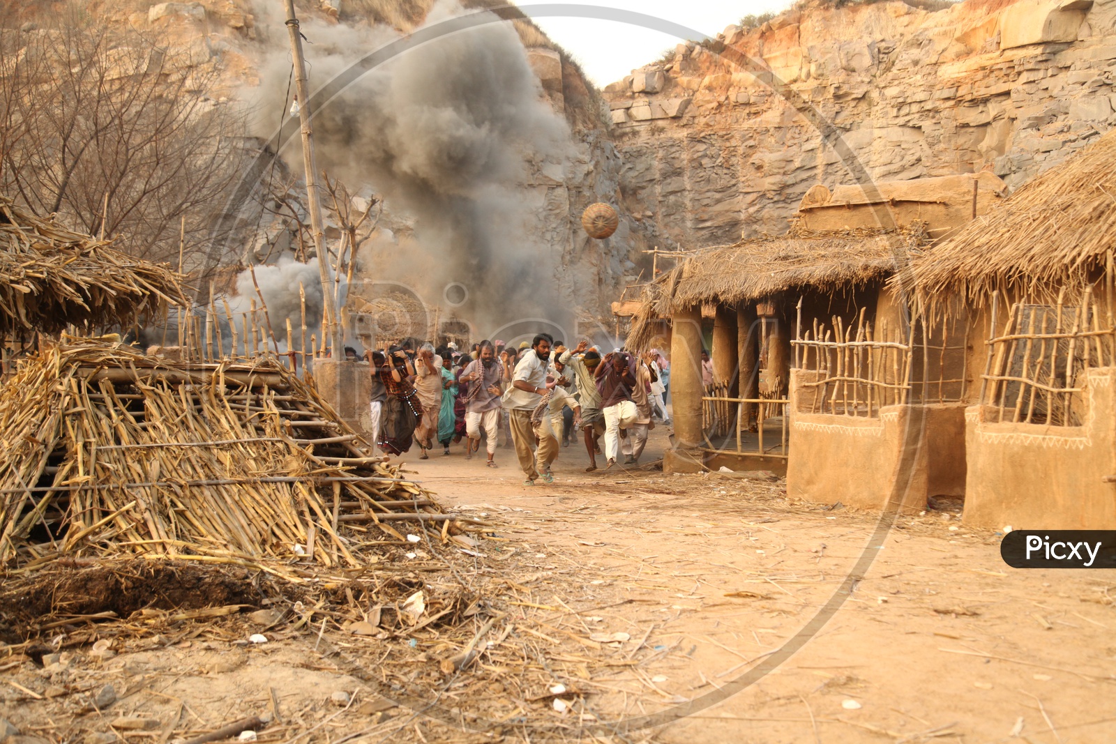 Image of Ambush In a Rural Village With Villagers Running In Panic ...