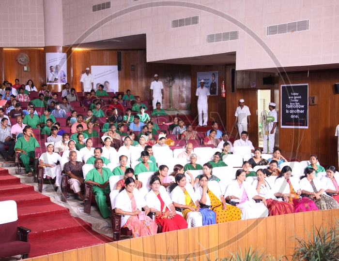 Image of Hospital Auditorium With Doctors and Patients Attending a ...