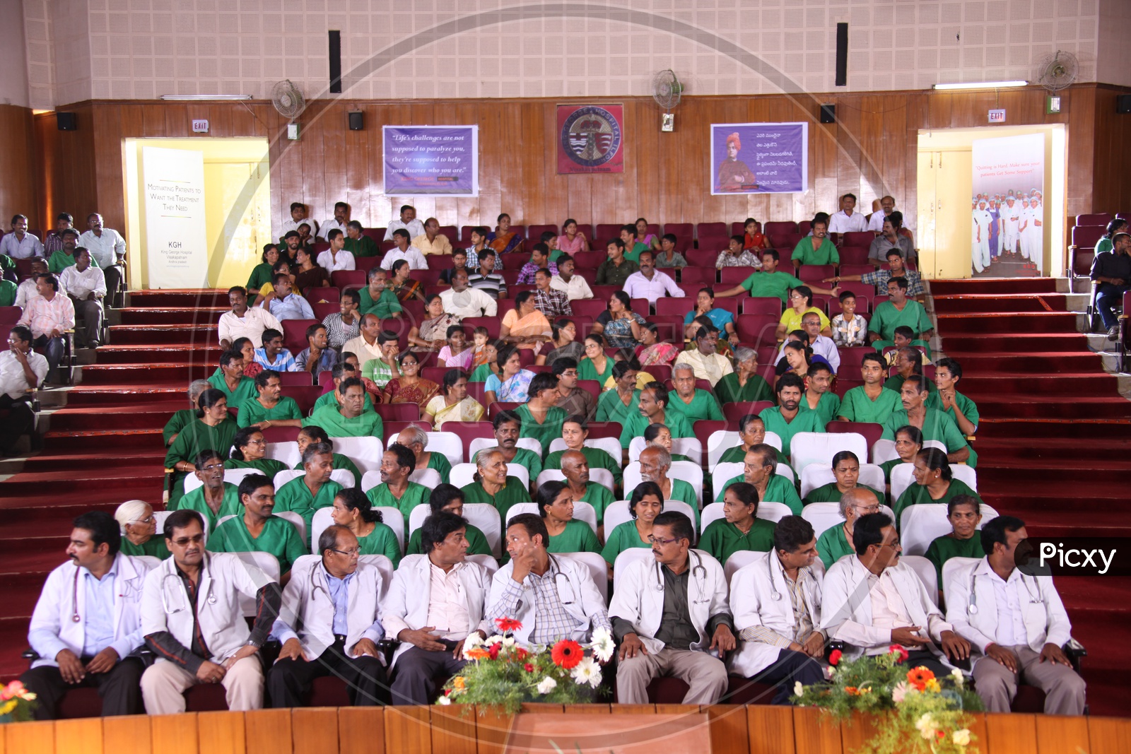 Image of Hospital Auditorium With Doctors and Patients Attending a ...