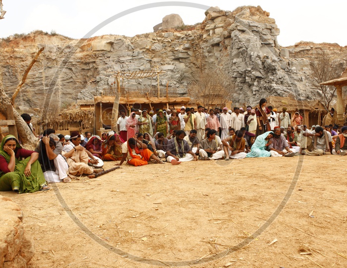 Image of Villagers Gathered In a Place In a tribal Village-HV094443-Picxy