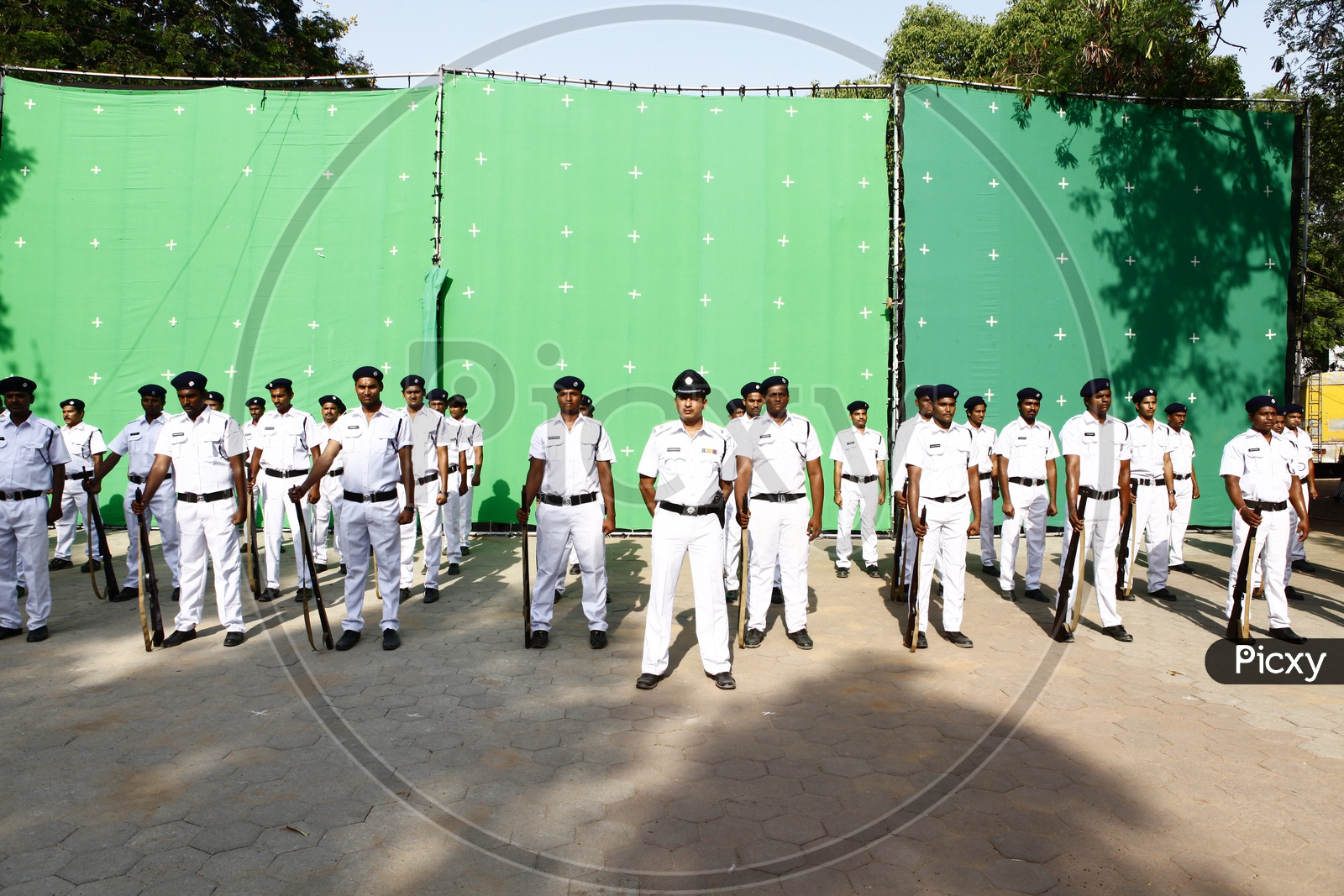 Image of Police Battalion Fall in Lines Or Police Parade-KW074464-Picxy