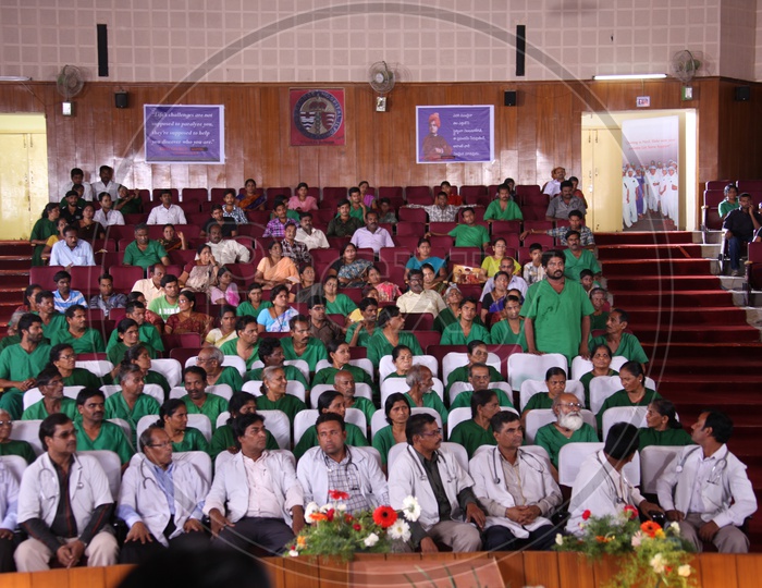 Image of Hospital Auditorium With Doctors and Patients Attending a ...