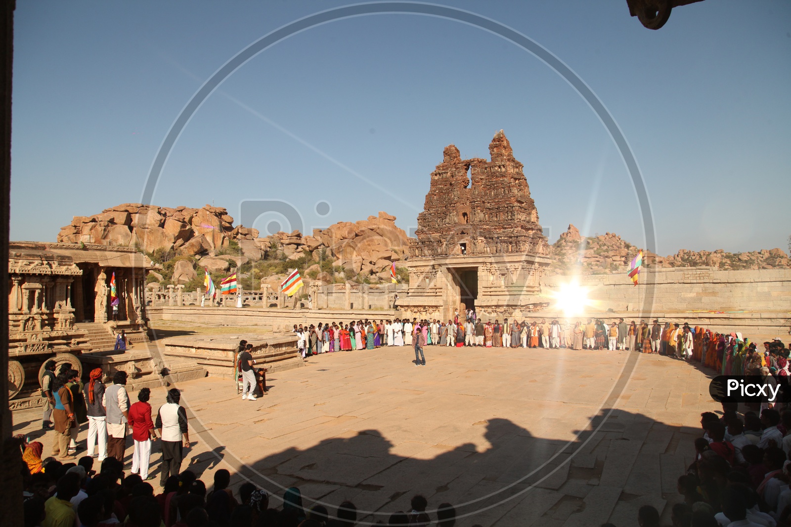 Image of Villagers Crowd Gathering In an Ancient Hindu Temple-PN107863 ...