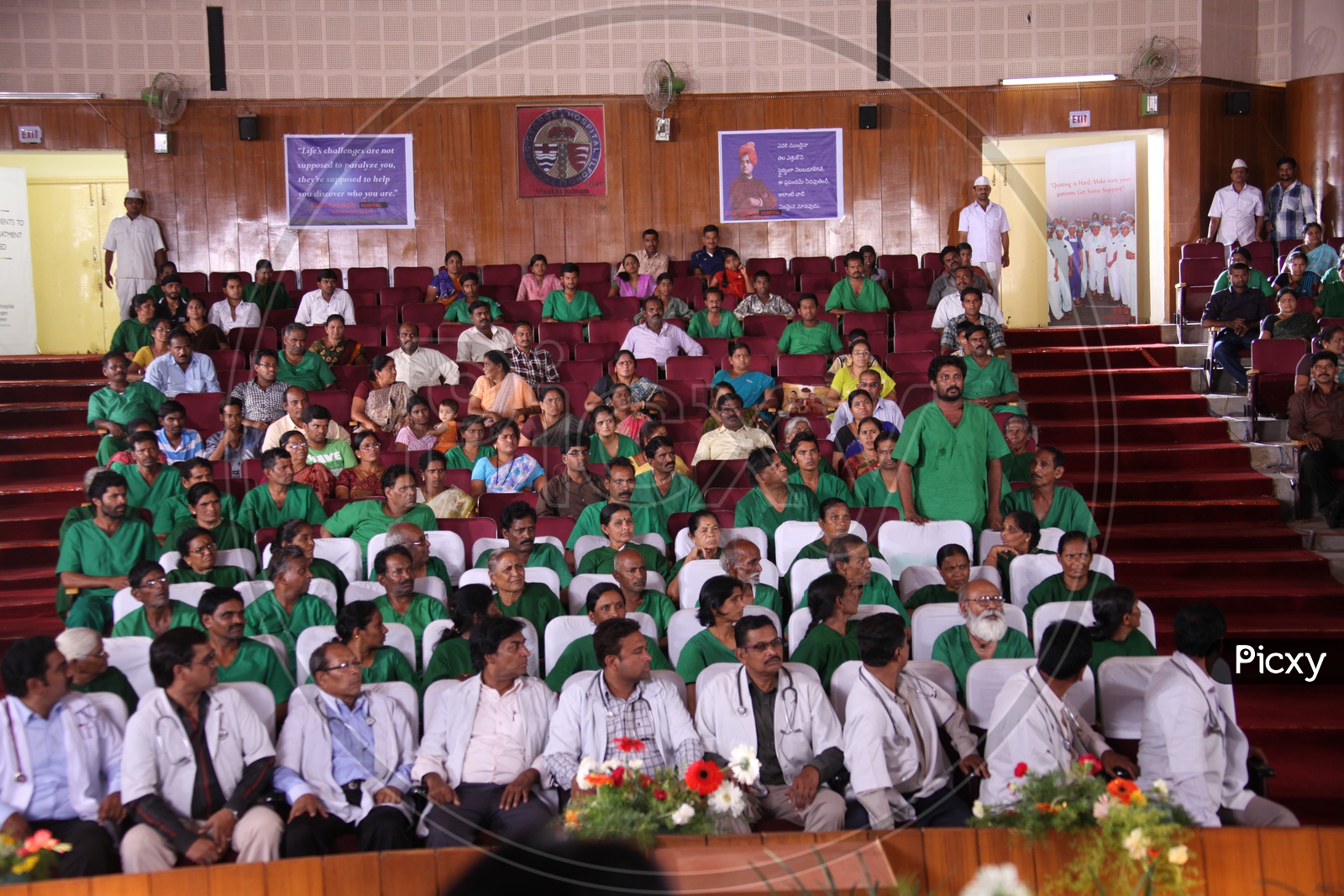 Image of Hospital Auditorium With Doctors and Patients Attending a ...