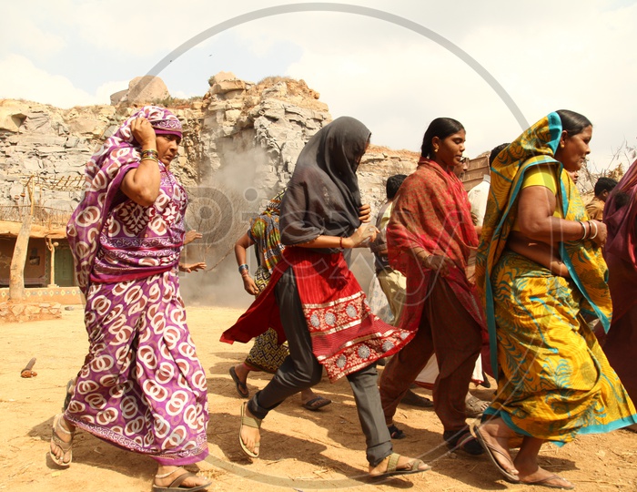 Image of Villagers Running in Panic For an Ambush-NV183511-Picxy